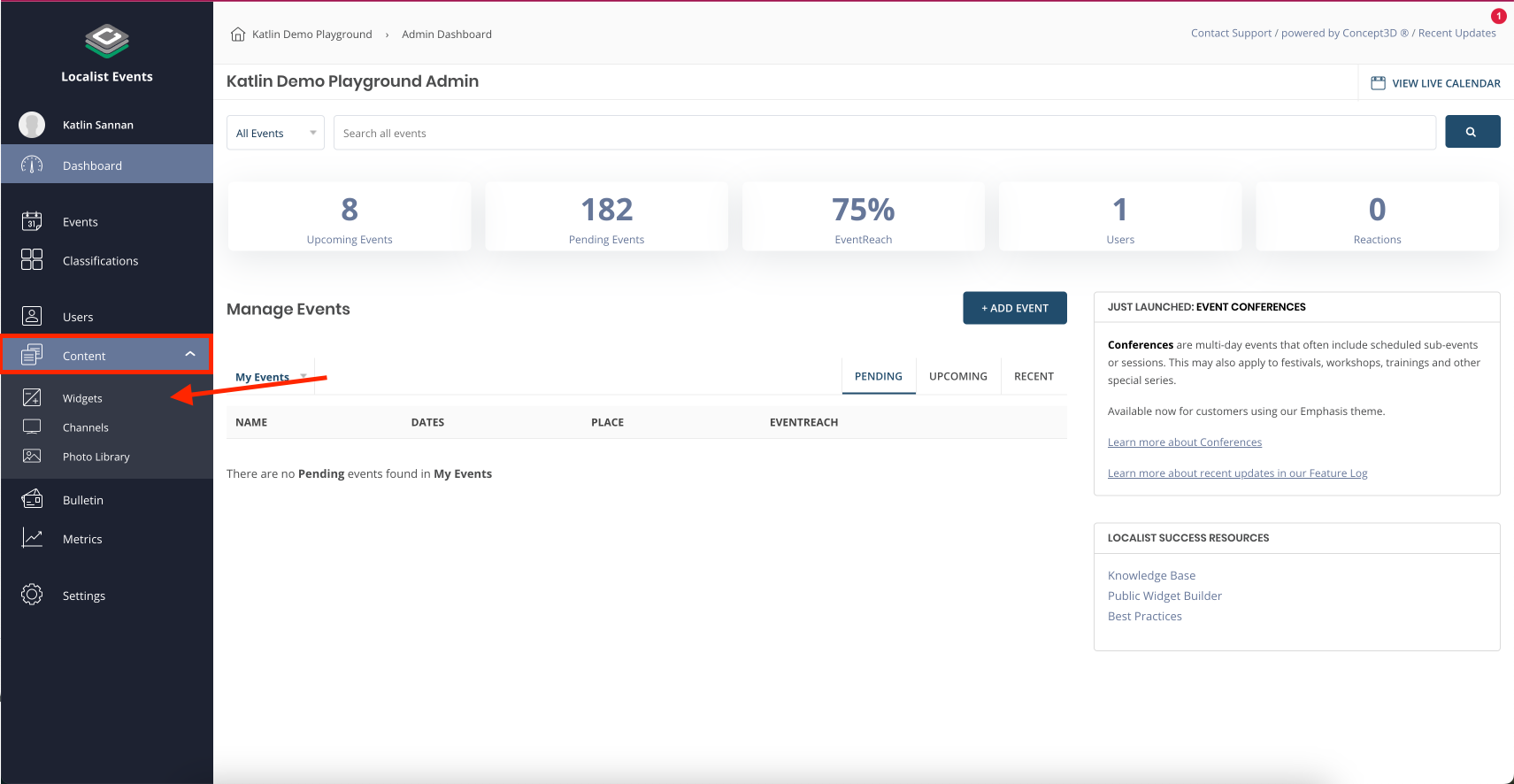 Localist Widget Library – Concept3D Help